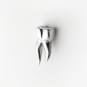 Tooth Sterling Silver Tack, Tooth Tie Tack, Silver Tooth Pin, Molar Pin ...