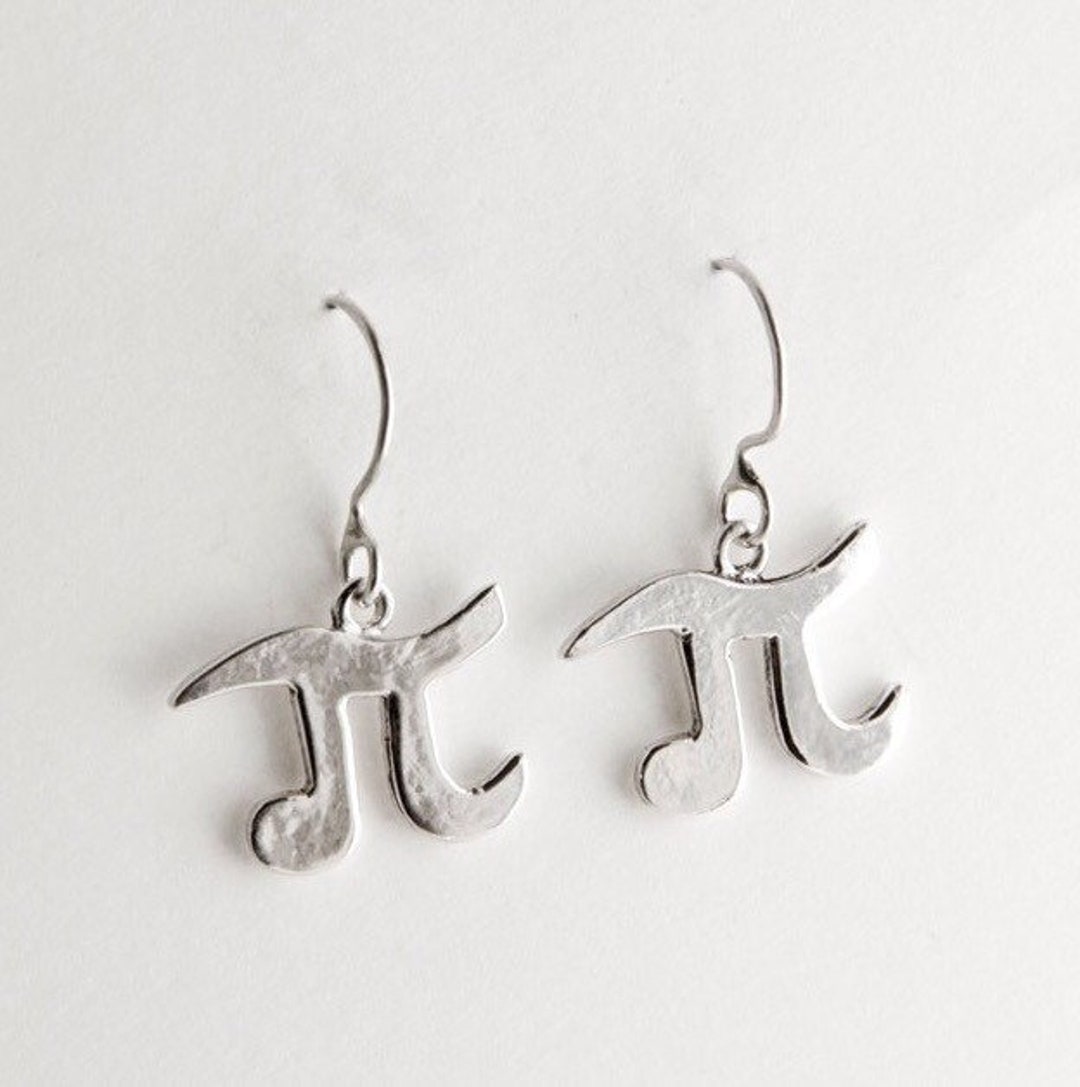 Sterling Silver Pi Earrings: Math Teacher Jewelry Gift - Etsy