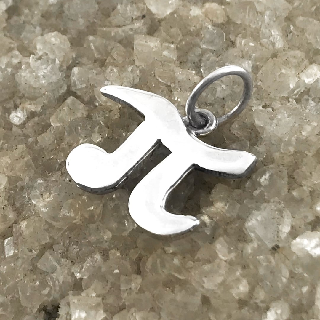 Sterling Silver Pi Charm: Mini Math Symbol Pendant - Etsy