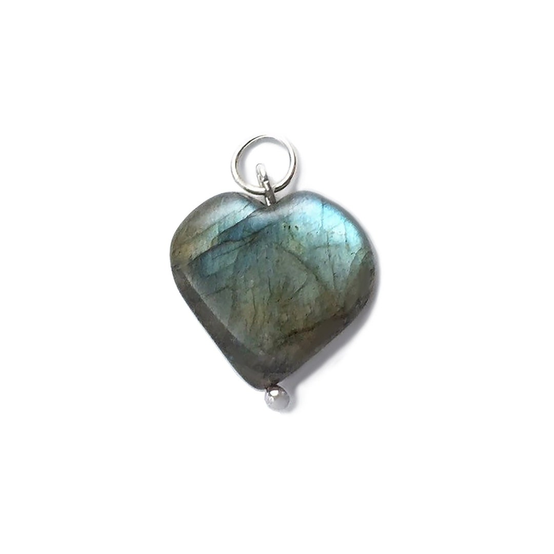 Handmade Labradorite Heart Pendant: Sterling Silver Gemstone Charm - Etsy