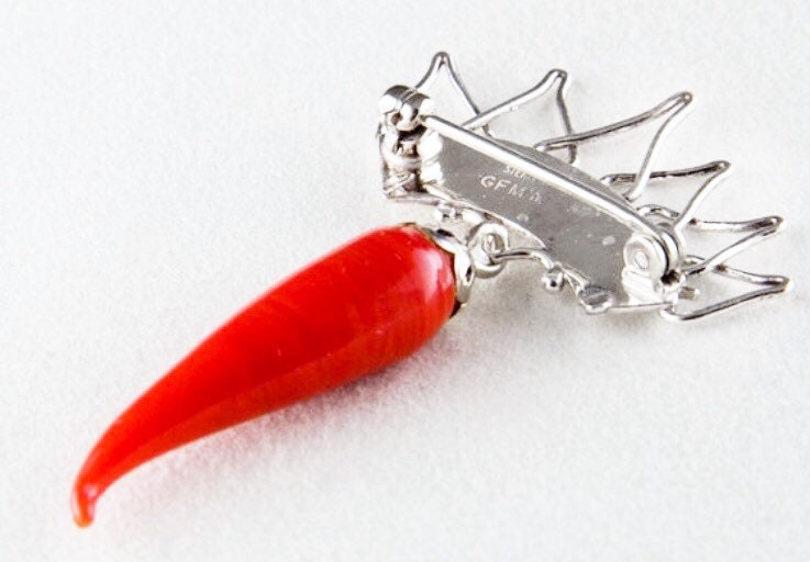 Red Hot Chili Pepper Sterling Silver Pin | Etsy