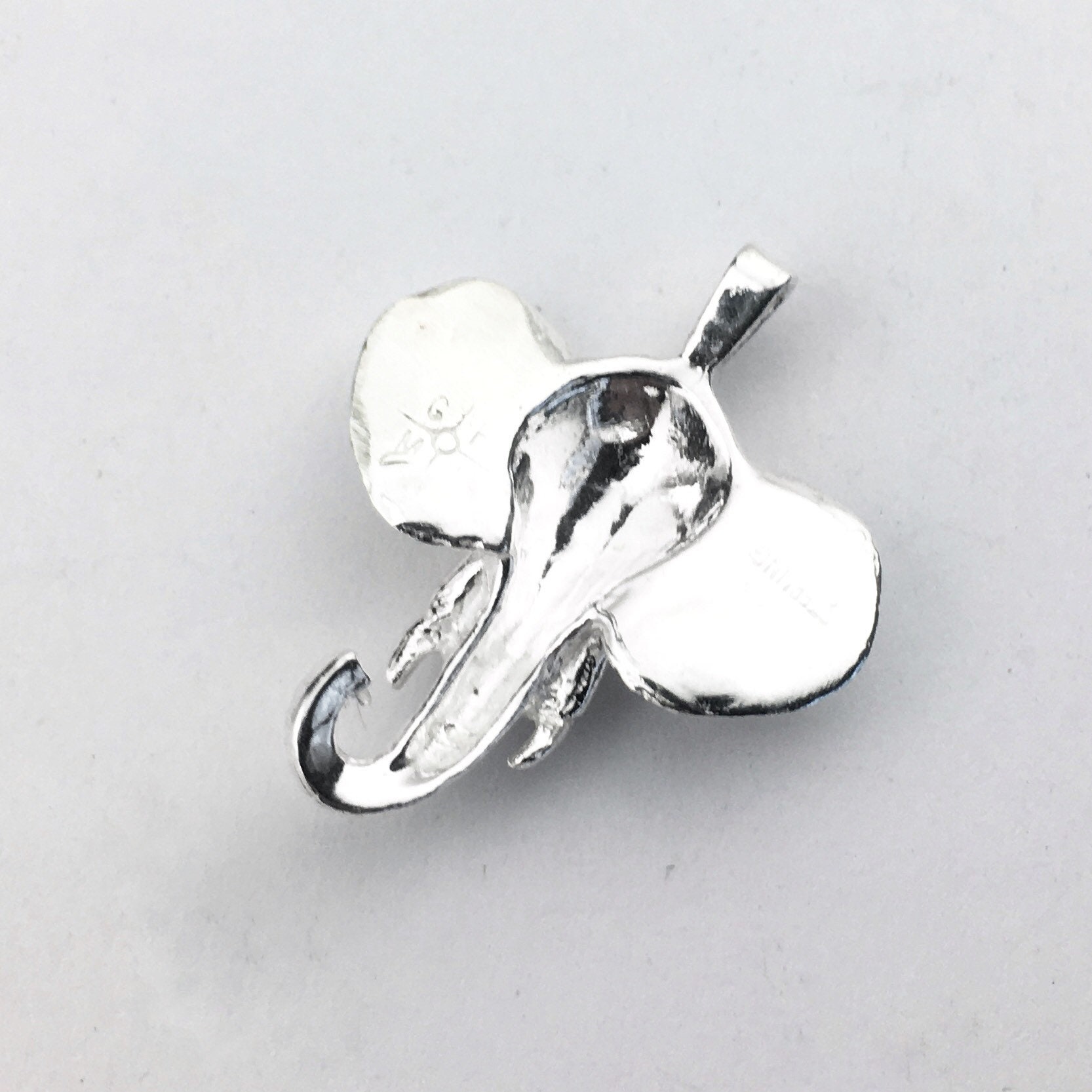 Vintage Elephant Head Sterling Silver Pendant - Etsy