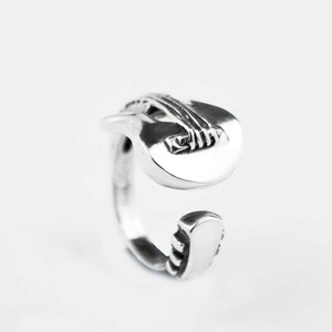 Adjustable Guitar Ring in Sterling Silver, Bass Guitar Sterling Silver ...