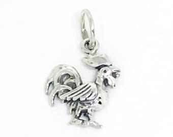 Solid Sterling Silver Handmade Rooster Charm RST2-C - Etsy