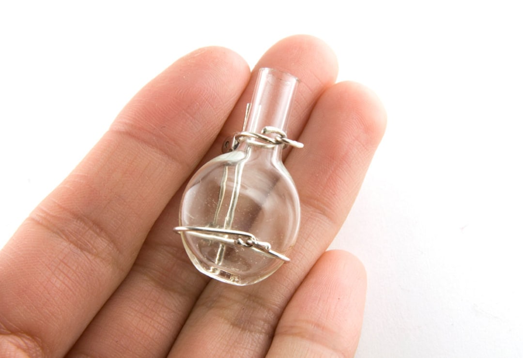 Victorian Blown Glass Vase Pin: Antique Sterling Silver Posey Holder ...