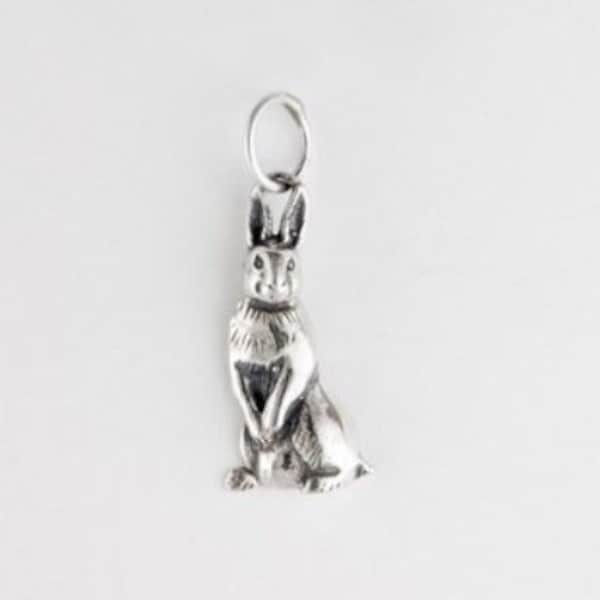 Sterling Silver Rabbit Charm - Etsy