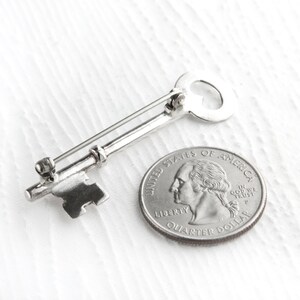 Skeleton Key Sterling Silver Pin Brooch - Etsy