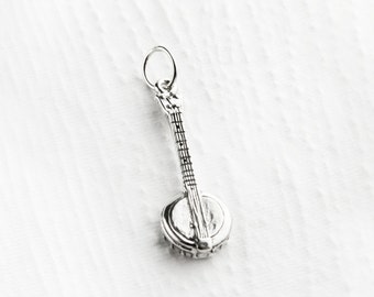 Sterling Silver Banjo Necklace - Sterling Silver Banjo Charm on a ...