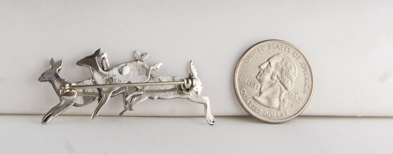 Running Deer Sterling Silver Pin Brooch | Etsy