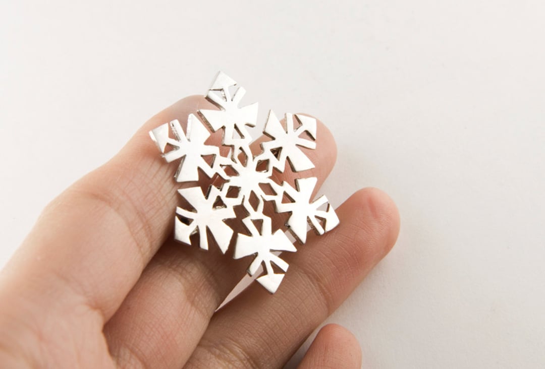 Sterling Silver Snowflake Brooch in Sterling Silver, Snowflake Pin in ...