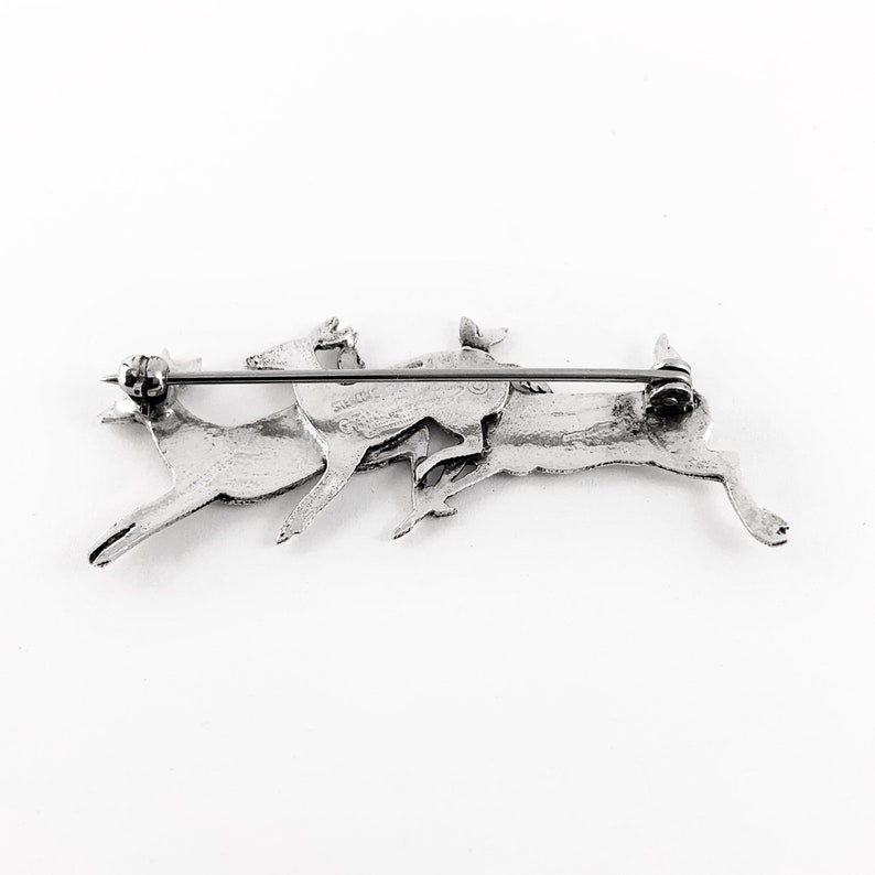 Running Deer Sterling Silver Pin Brooch - Etsy