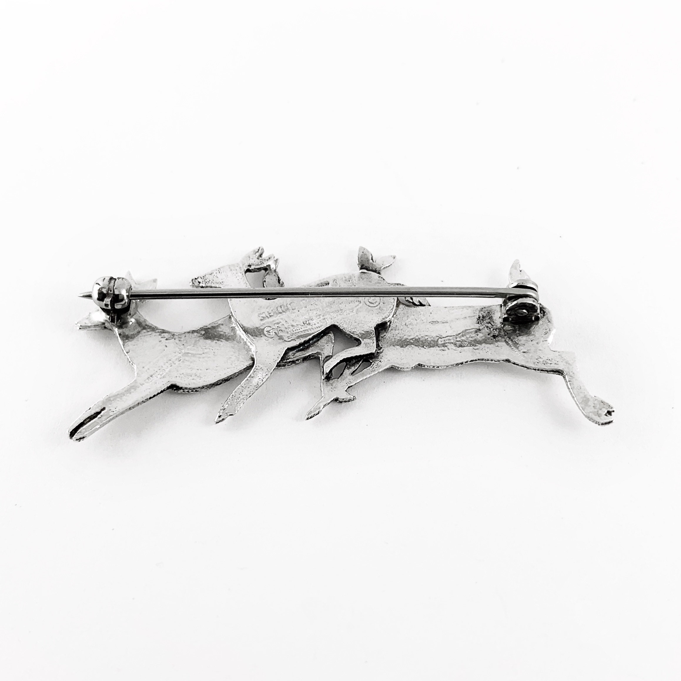 Running Deer Sterling Silver Pin Brooch - Etsy