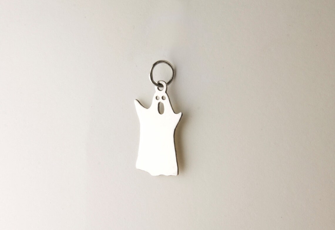 Halloween Ghost Sterling Silver Charm Silver Ghost Charm - Etsy