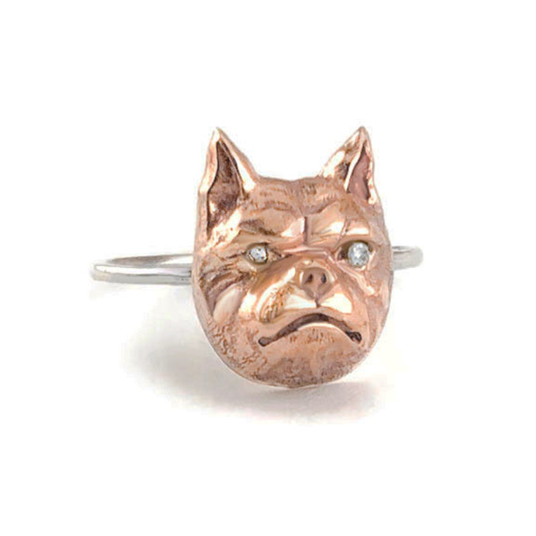Antique Victorian Ring, Bulldog Ring, One of a Kind Ring, Diamond Dog ...