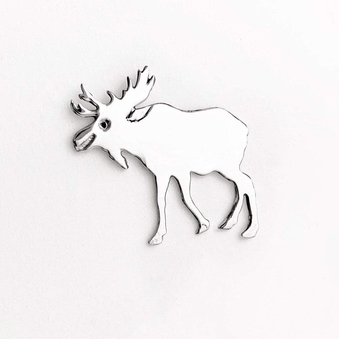 Moose Sterling Silver Tie Tack, Silver Moose Lapel Pin, Sterling Silver ...