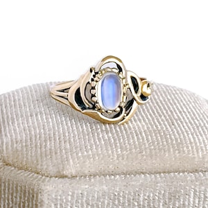 Antique Art Nouveau Ceylon Blue Moonstone 14k Gold Ring - Etsy