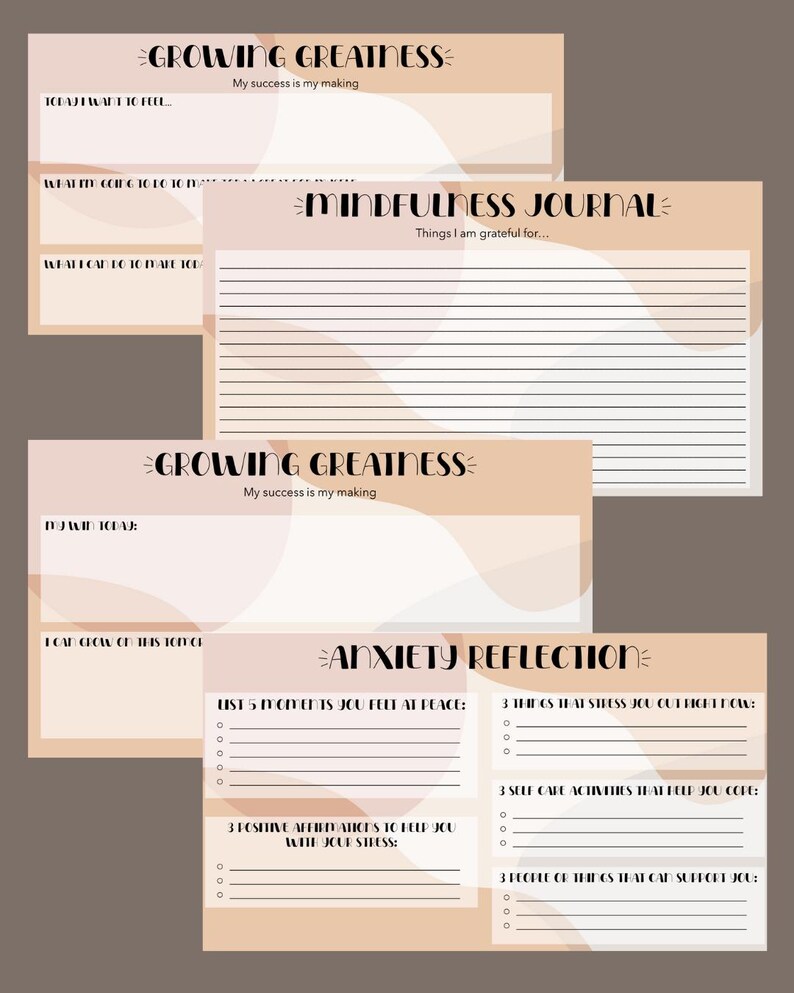 Mindfulness Worksheets - Etsy