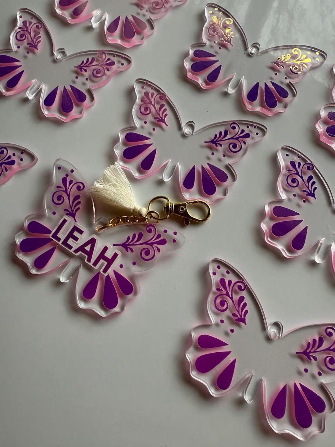 Custom Acrylic Butterfly Keychains for Birthday Party Favors, BFF Gifts ...