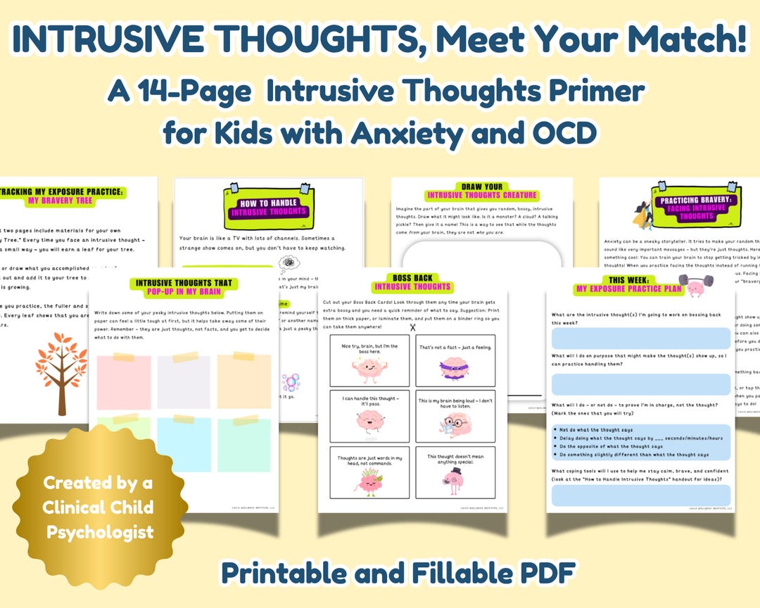 Intrusive Thoughts Primer for Kids: CBT Workbook (printable PDF) - Etsy