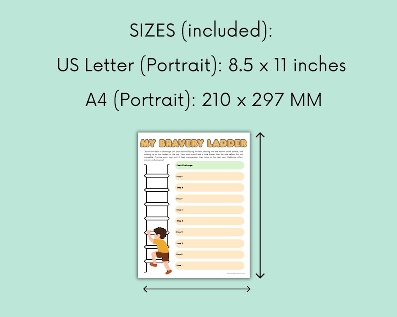 Bravery Ladder for Kids – Printable & Fillable CBT Exposure Hierarchy ...