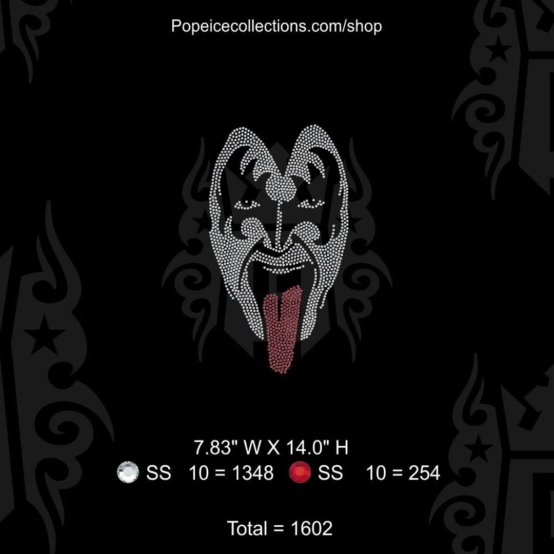 Gene Simmons Rhinestone Portrait Template, SVG Cut Files (digital ...