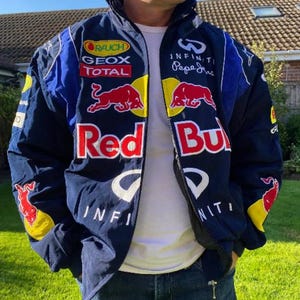 Vintage Red Bull Racing Jacket - F1 Team Bomber Jacket - Retro ...