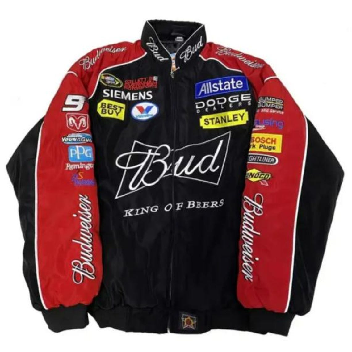 Vintage Budweiser Racing Jacket | NASCAR Bomber Jacket | Embroidered ...