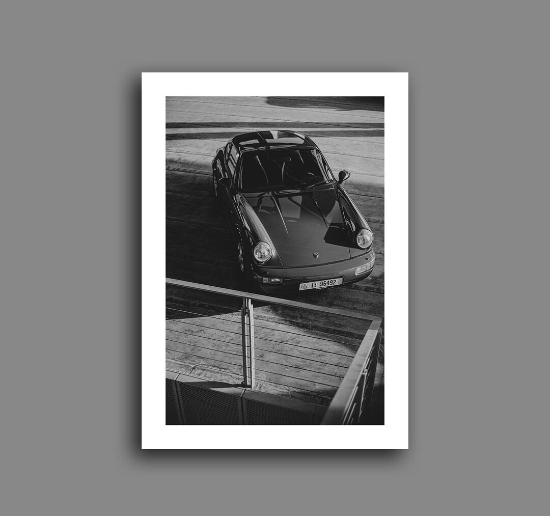 Porsche 964 Printable Photo Poster, Black and White Porsche 964 Print ...