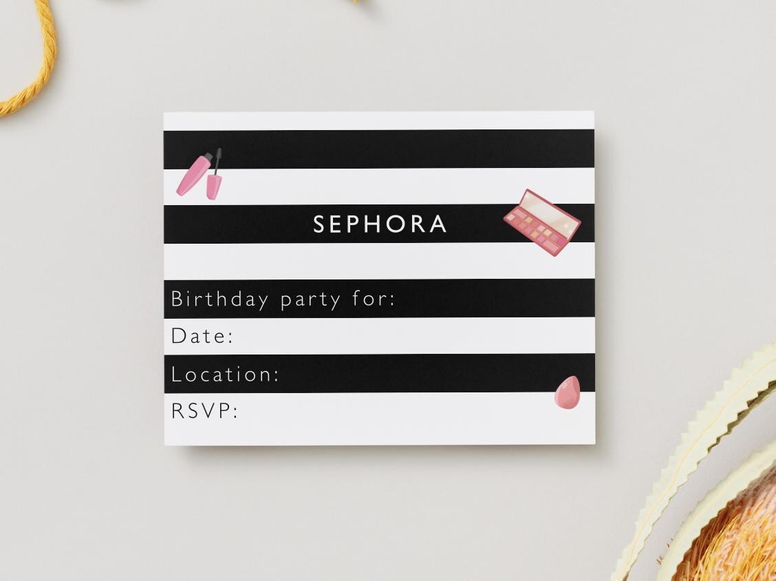 Sephora-inspired, Cosmetic, Skincare, Makeup-inspired Digital Birthday ...