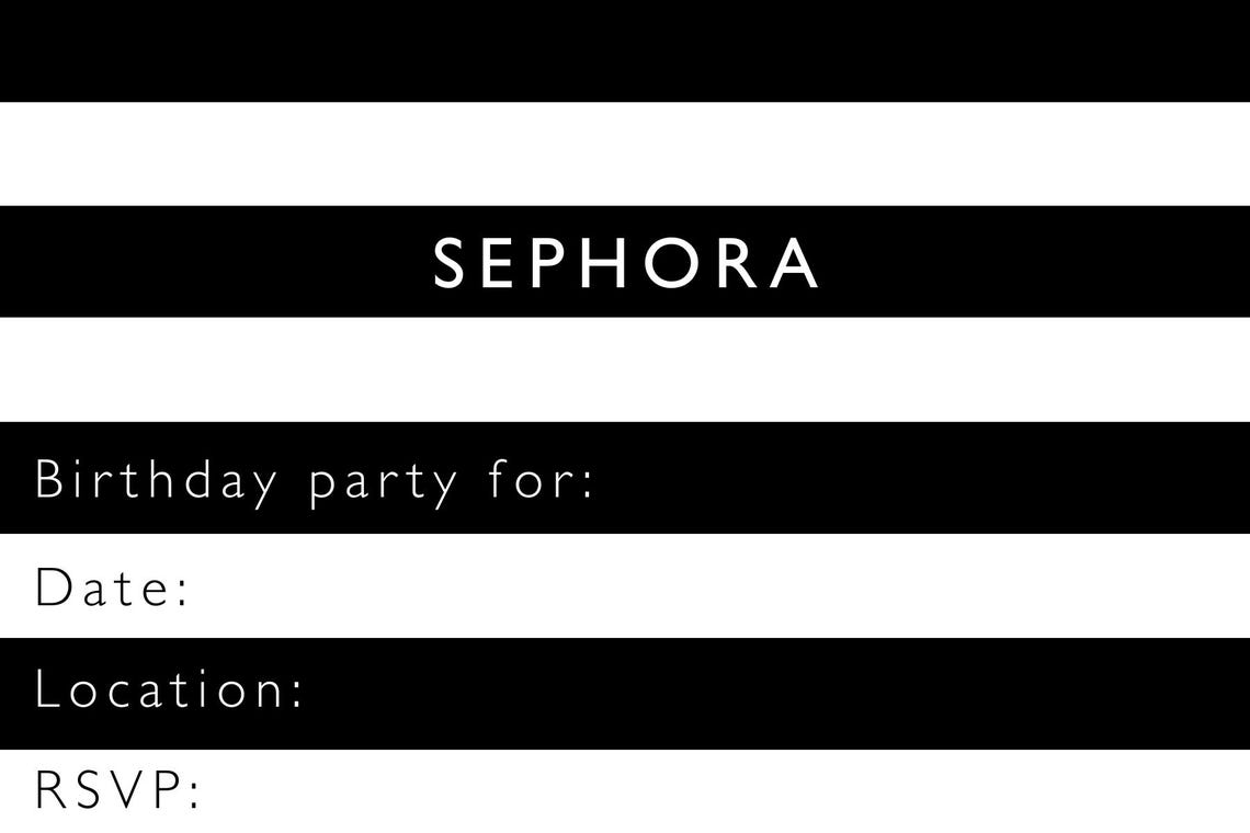 Sephora-inspired, Cosmetic, Skincare, Makeup-inspired Digital Birthday ...