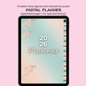 Your 2026 Digital Planner. Printable Yearly Agenda With Motivational ...
