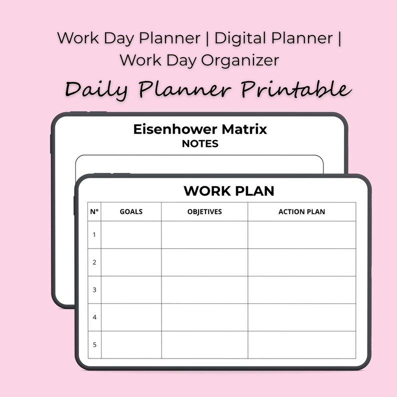 Ultimate Work Plan Template | Digital Productivity Planner | Eisenhower ...