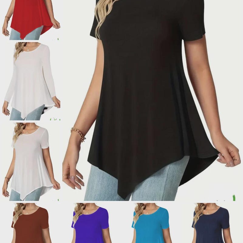 Asymmetrical Hem T Shirt - Etsy UK