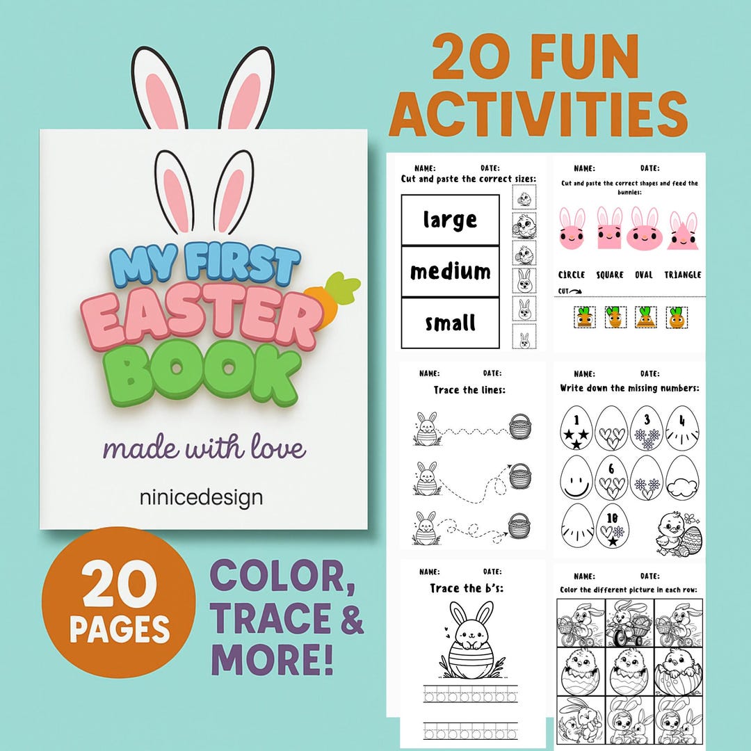 Easter Worksheet Printable Fun Pack: Color, Learn & Play! - Etsy