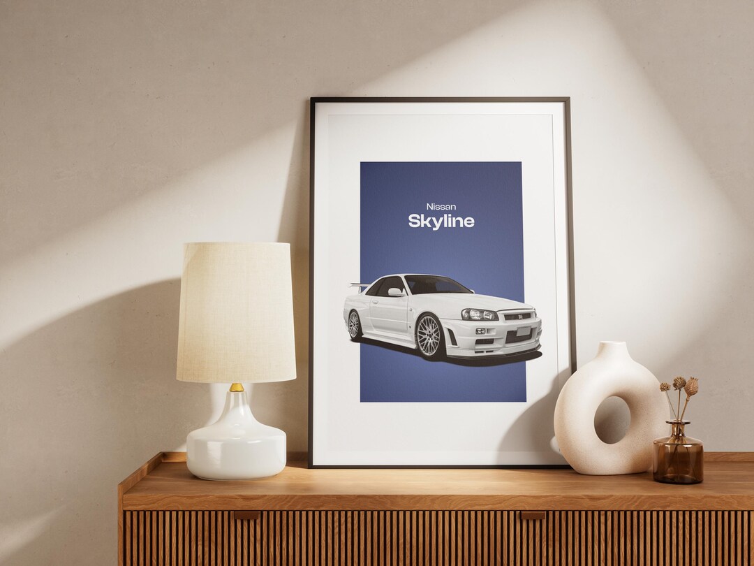 Nissan Skyline Poster, Car Art Print, Modern Wall Decor, Auto ...
