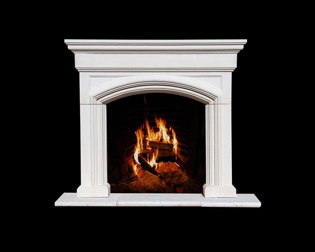 Vallis Arch – Custom Hand-carved Limestone or Cantera Stone Fireplace ...