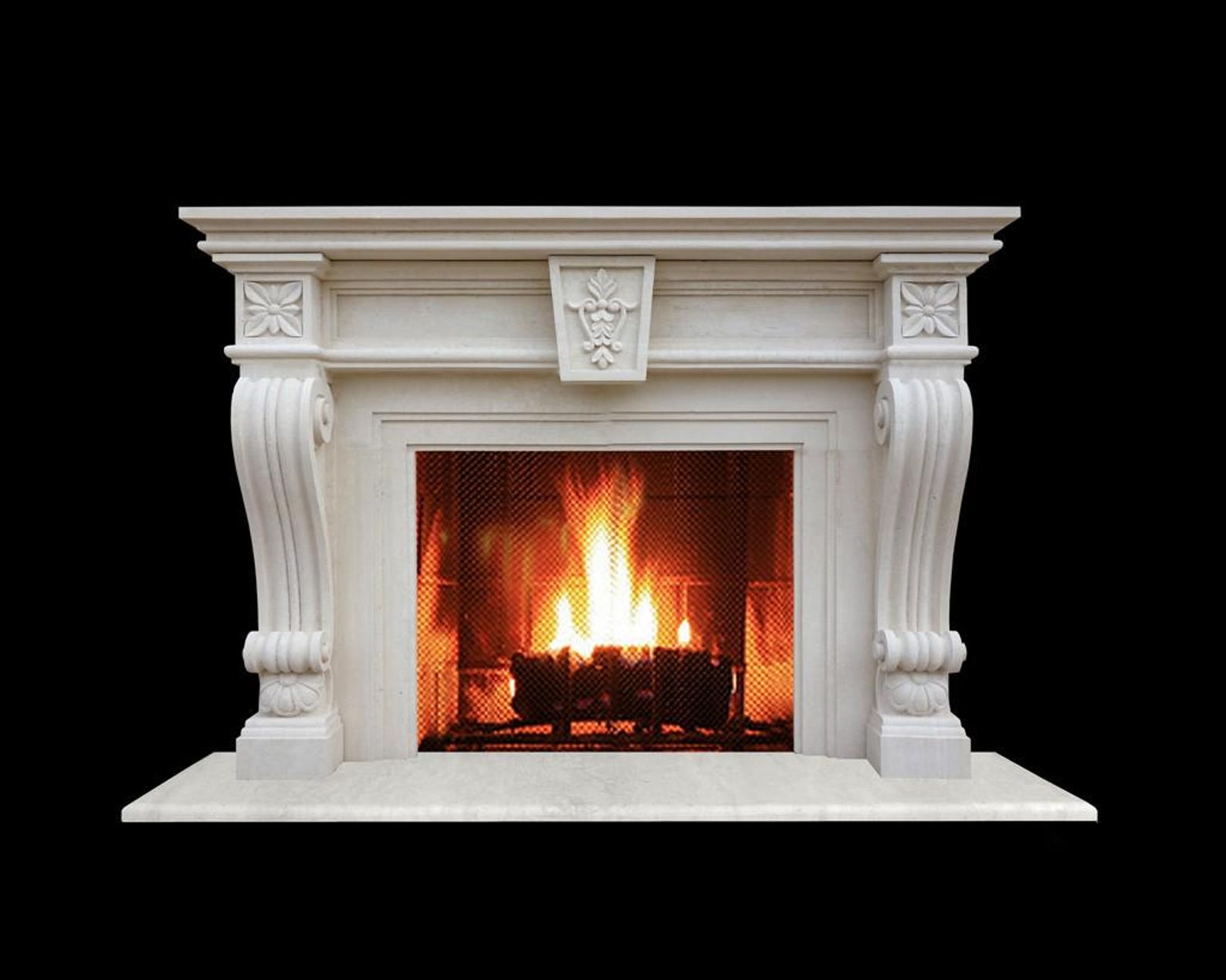 British Imperial Fireplace Mantel – Hand-carved Limestone or Cantera ...