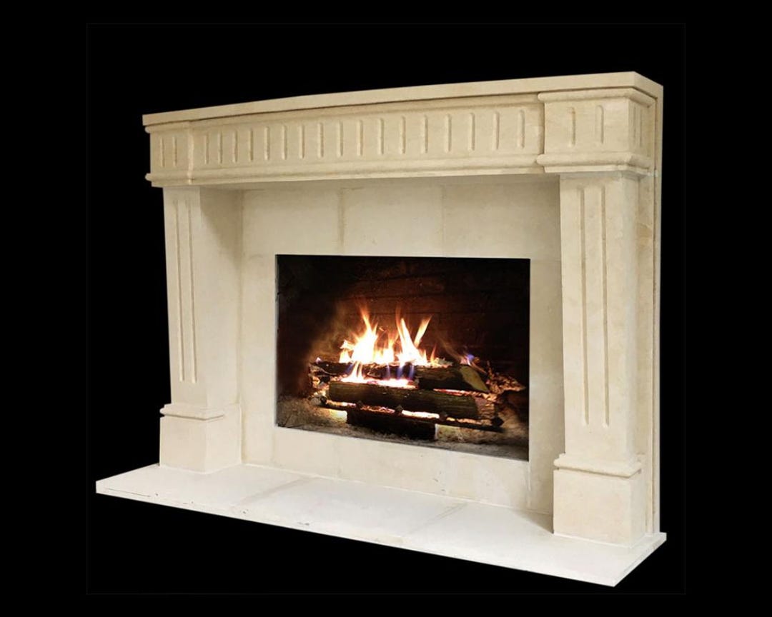 Azores Fireplace Mantel – Custom Hand-carved Limestone or Cantera Stone ...