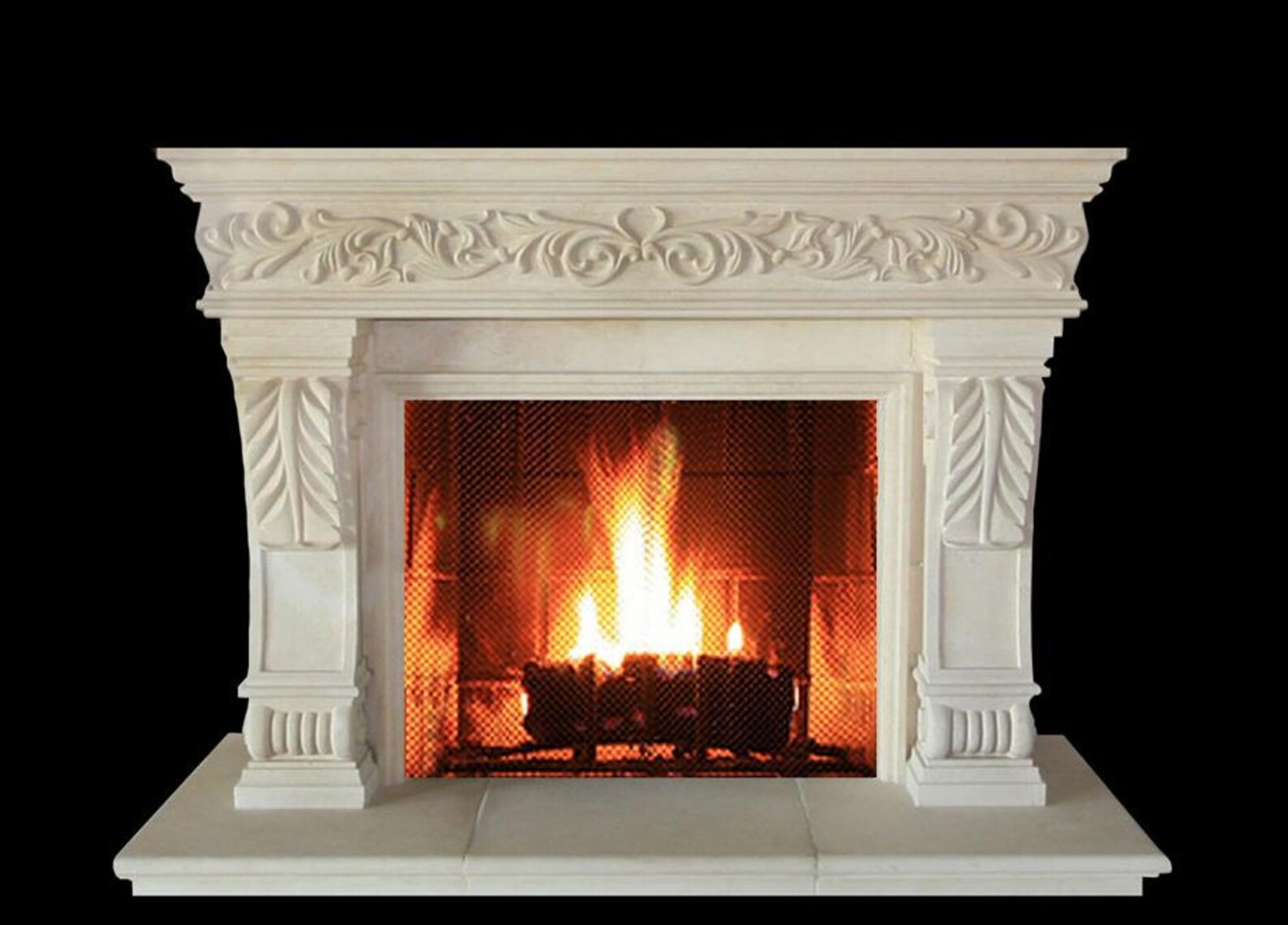 Classical Greek Fireplace Mantel – Hand-carved Cantera or Limestone ...