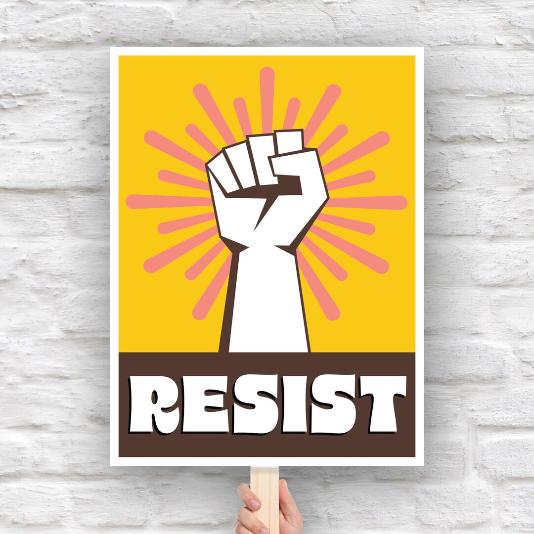 Resist Protest Sign | Anti-fascist, Anti-trump, No Kings Poster ...