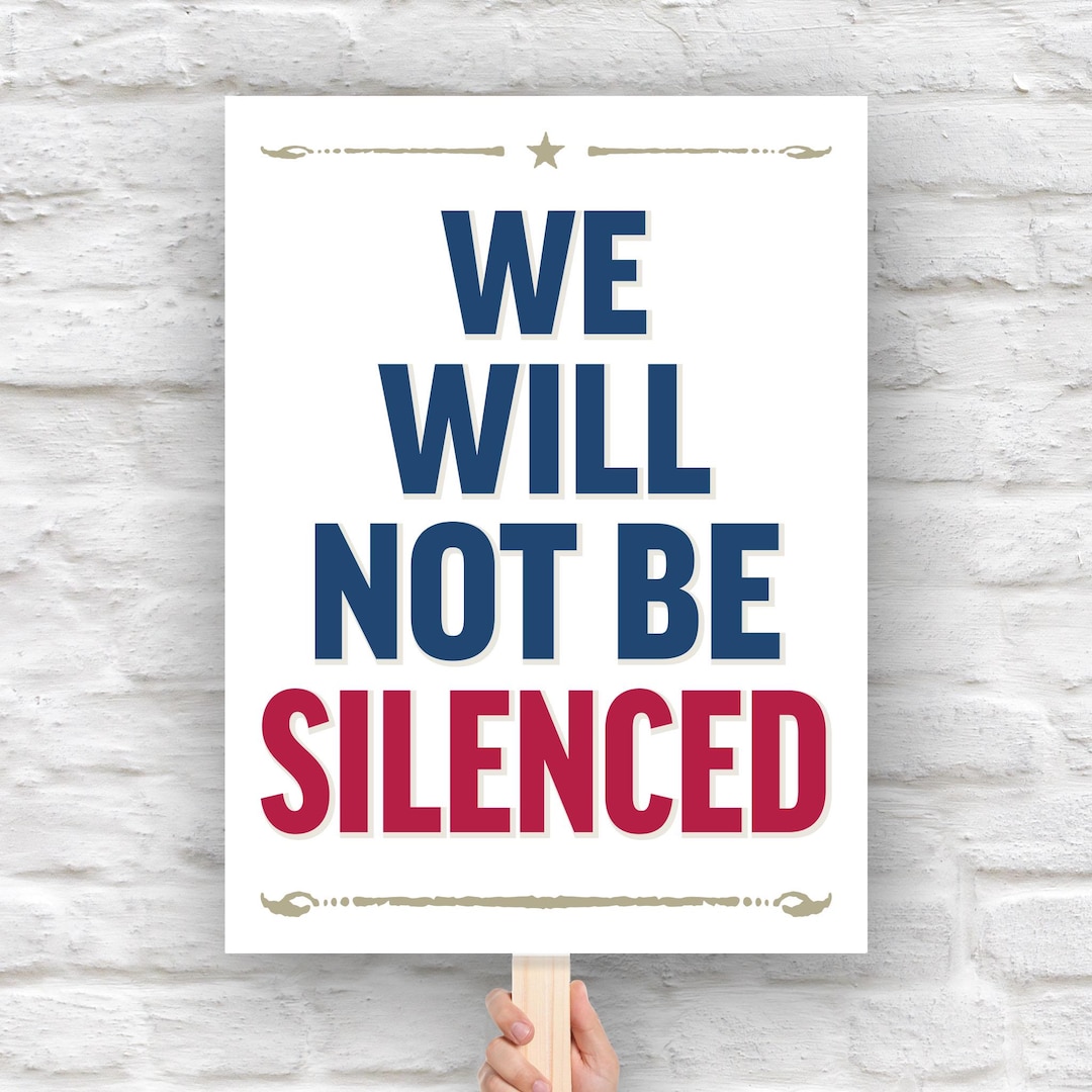Free Speech Protest Sign | Anti Trump March Poster | No Kings ...