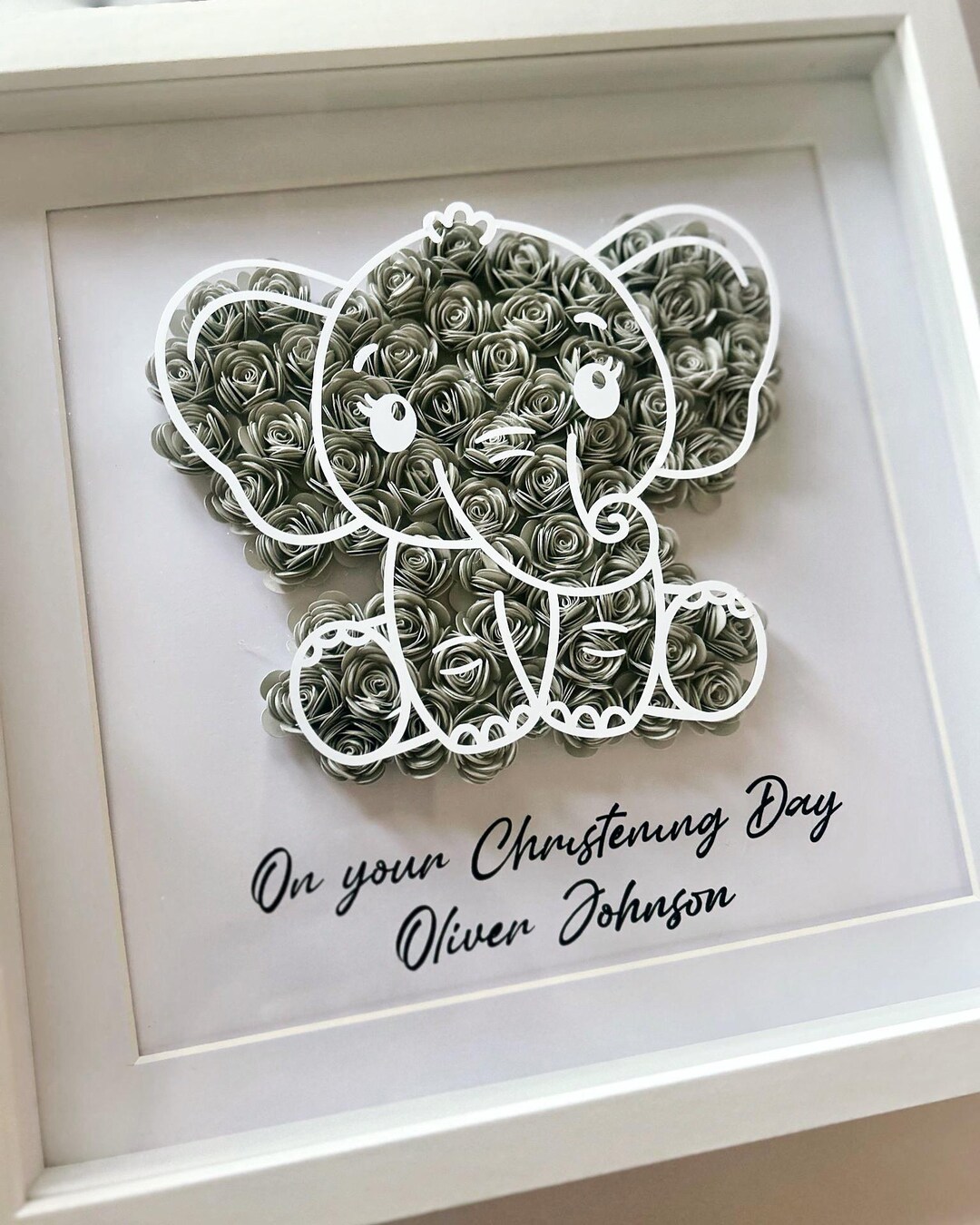 Personalised Christening Shadow Box, Baptism Keepsake, Newborn Gift ...