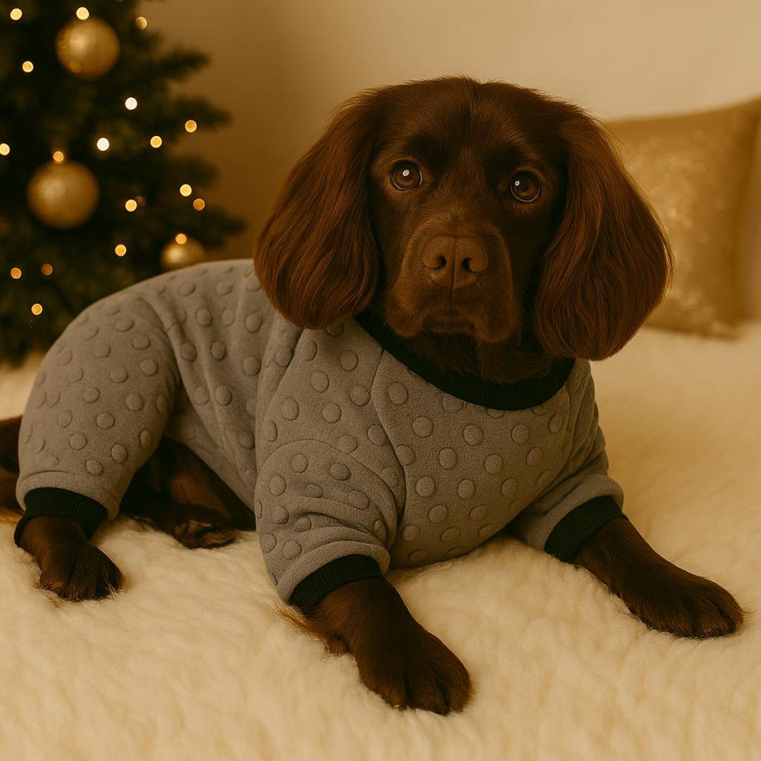 Pyjama doux pour chien en polaire | Combinaison grise pour chien pour ...