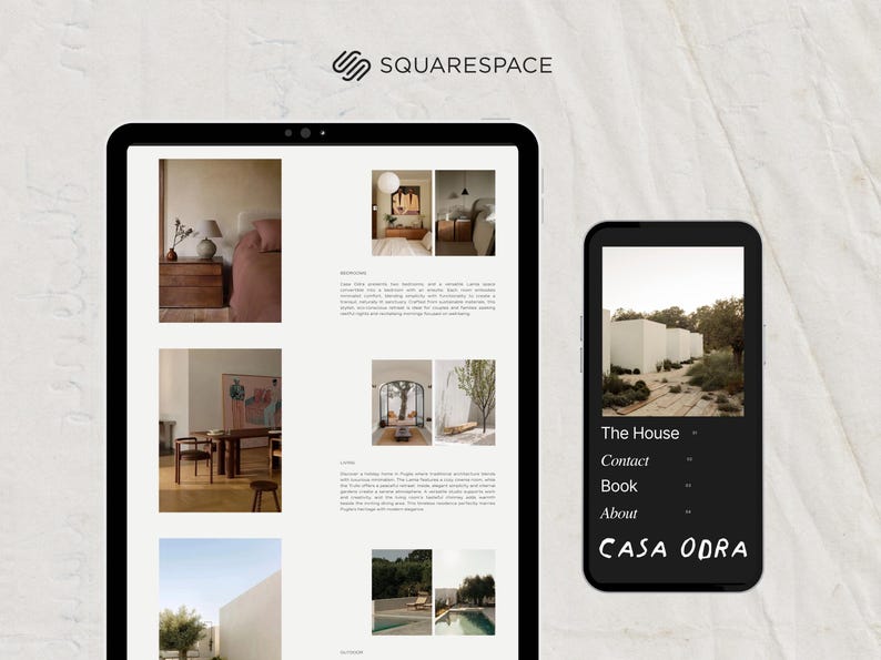 Vacation Rental Squarespace Template, Villa Website Template, Holiday ...