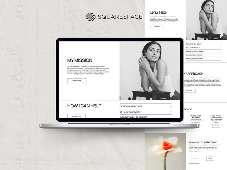 Therapist Website Template | Calm Minimal Squarespace 7.1 for ...