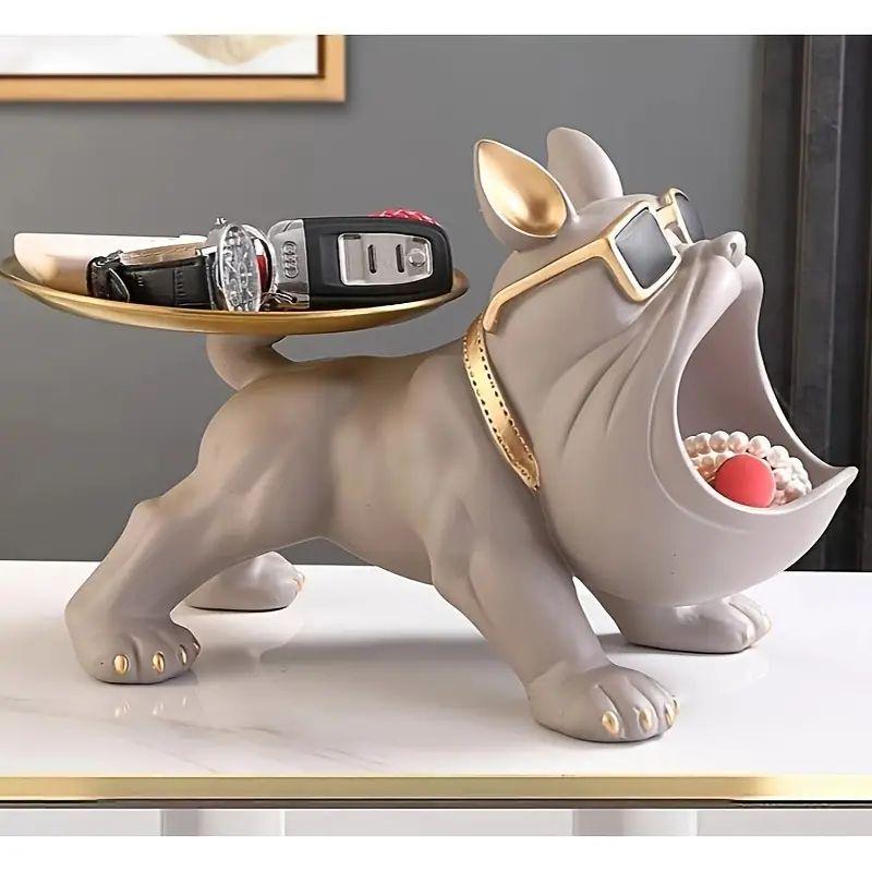 Bulldog Home Décor Figurine Dog Statue Storage Box Animal Ornament ...