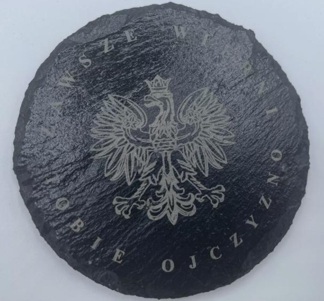 Polska Poland Slate Coaster Round Set of 4 - Etsy
