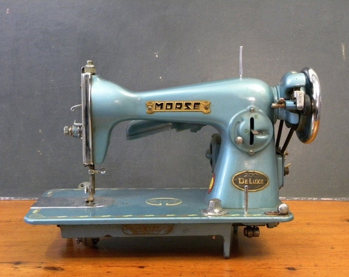 RESERVED / Gorgeous Metallic Blue Morse 200 Deluxe Sewing Machine, 1950 ...