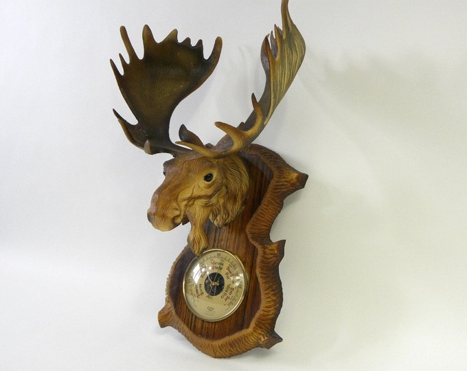 Moose Head Barometer, Molded Plastic, Made in France, 1960's - Etsy