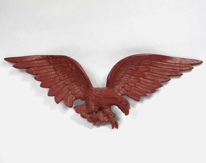 Vintage American Eagle Wall Hanging, Molded Plastic, Maroon, Federal ...
